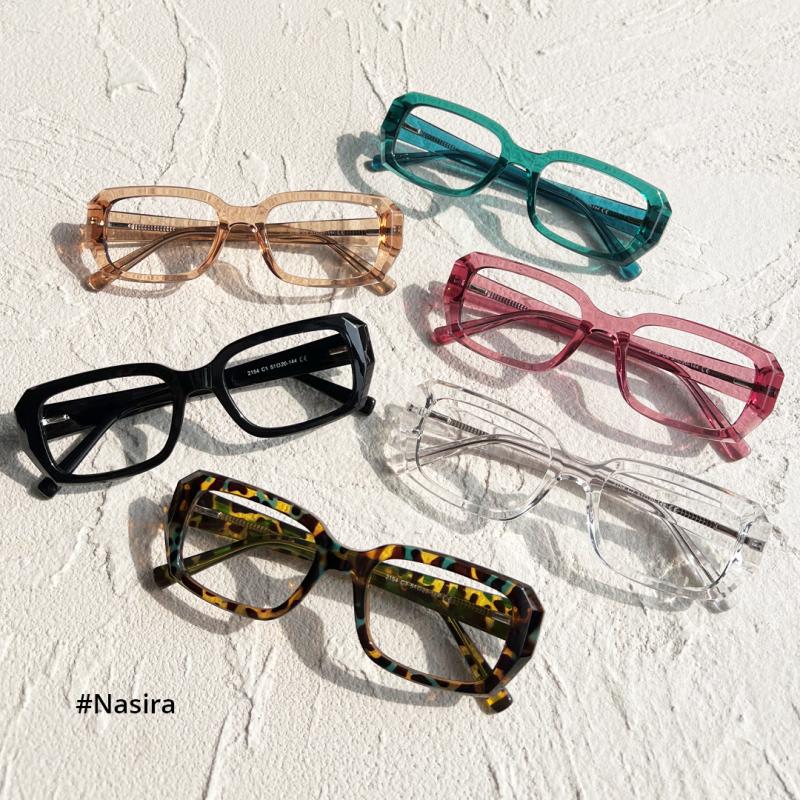Nasira Rectangle Eyeglasses In Green Sllac