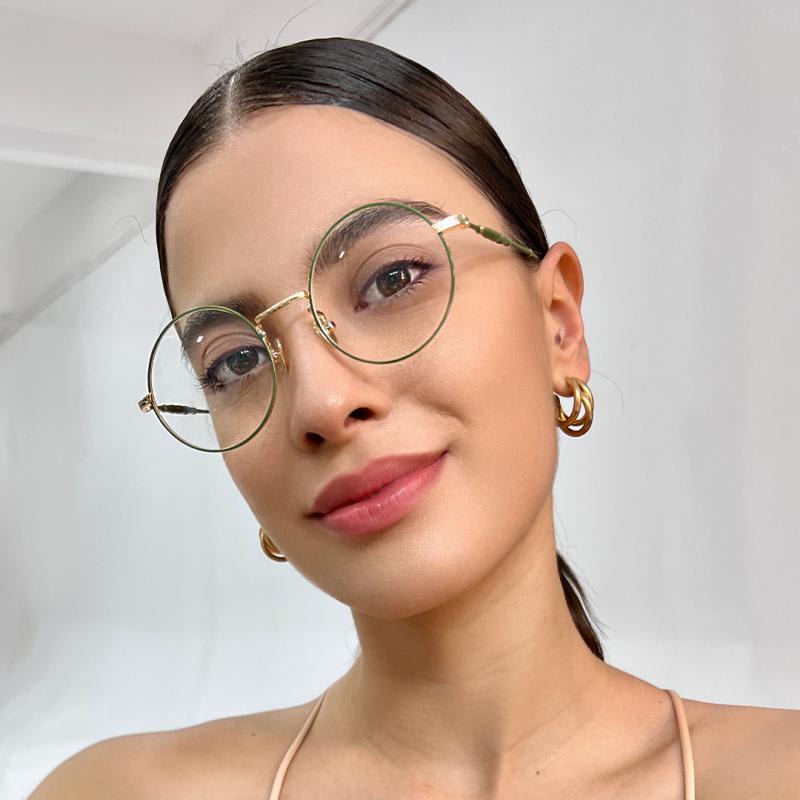 Toto Round Eyeglasses in Green - Sllac